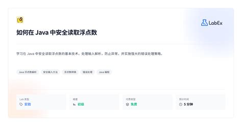 如何在 Java 中安全读取浮点数 Labex