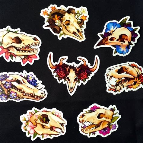 Deer Skull Sticker Etsy
