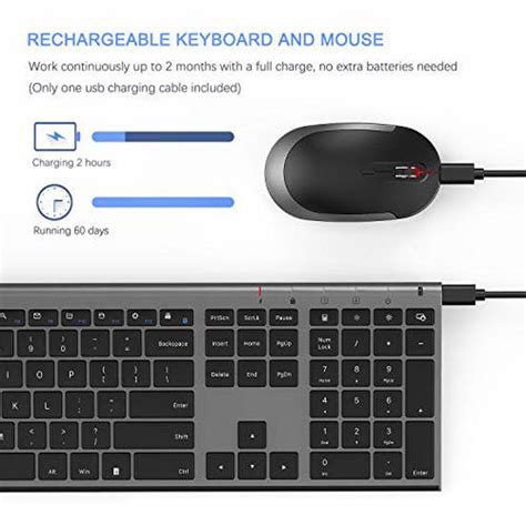 Getuscart Wireless Keyboard And Mouse Vssoplor 2 4ghz Rechargeable
