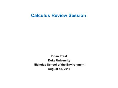 Calculus Review Functions Derivatives And Optimization