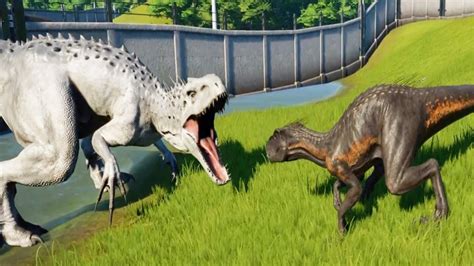 Indoraptor Vs Indominus Rex Jurassic World Evolution Max Scorpius Rex