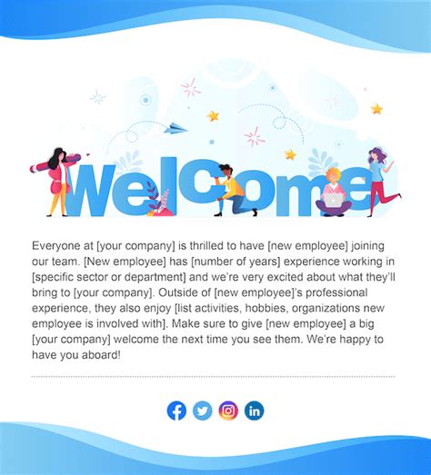 welcome new employee message
