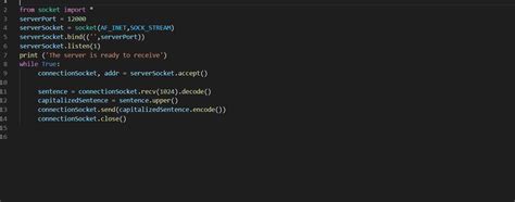 Solved Update This Code Of Clientandandserver Tcp In Python To
