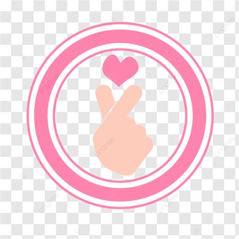 Cute Saranghae Korean Finger Heart Sign Illustration Love Hand Gesture