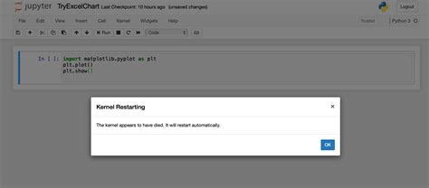Kernel Appears To Have Died Jupyter Notebook Python Matplotlib