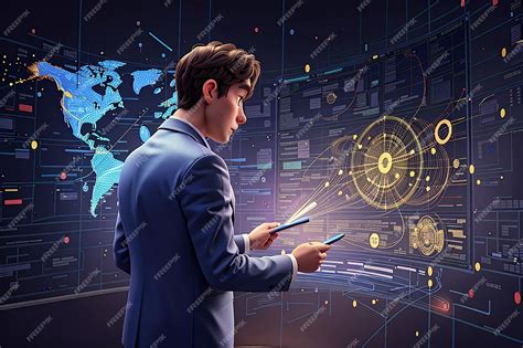 Premium Photo A Businessman Harnessing Ai Big Data Digital Neural
