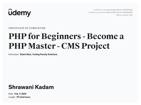 Shrawani Kadam On Linkedin Php Internship Cms Certificate Technicalskills Webdevelopment