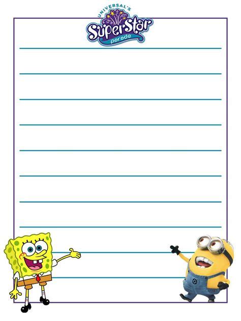 Spongebob Lined Paper