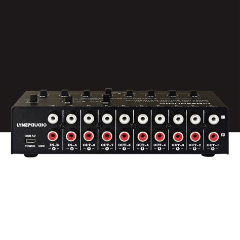 2进8出音频信号选择切换分配器支持2组混音输入8组同时输出无损耗 虎窝淘