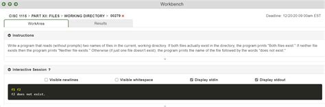Solved Workbench CISC 1115 PART XII FILES WORKING Chegg