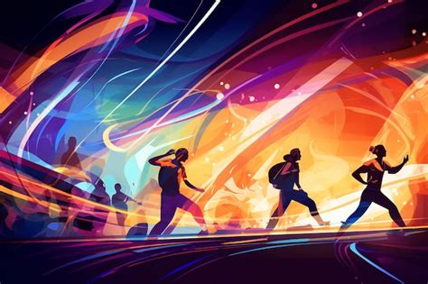 Premium Photo Dynamic Abstract Dance Illustrationxa