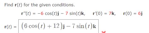 solved find r t for the given conditions