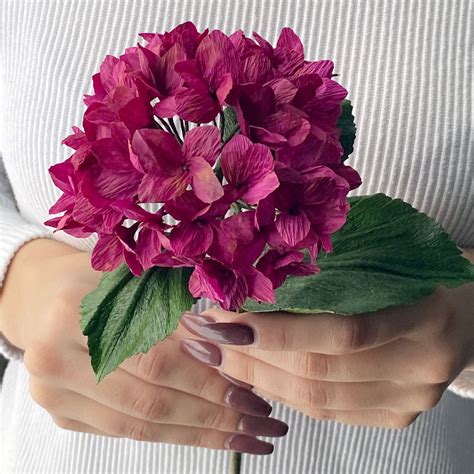 Plum Hydrangea Bouq Paper Flowers