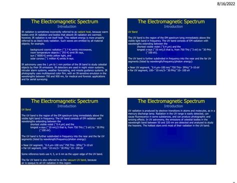 Lecture About The Electromagnetic Spectrum Pdf Physics Science