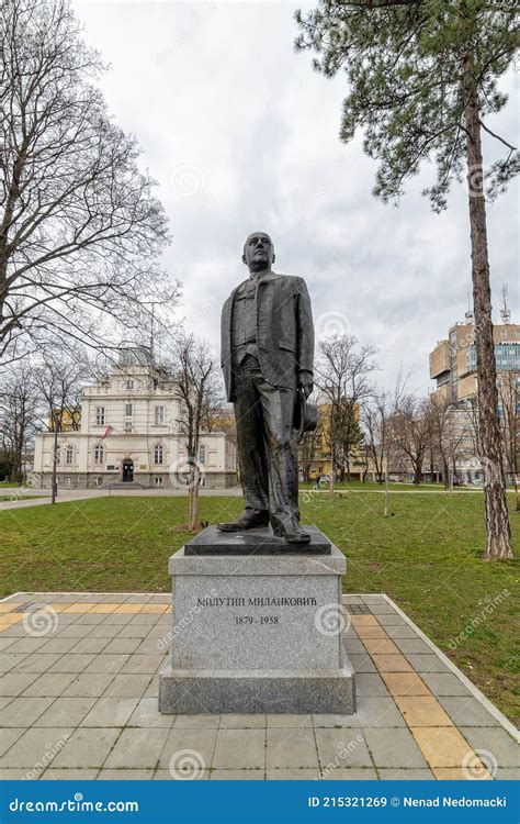 Monument Of Milutin Milankovic Famous Scientist And Mathematician At