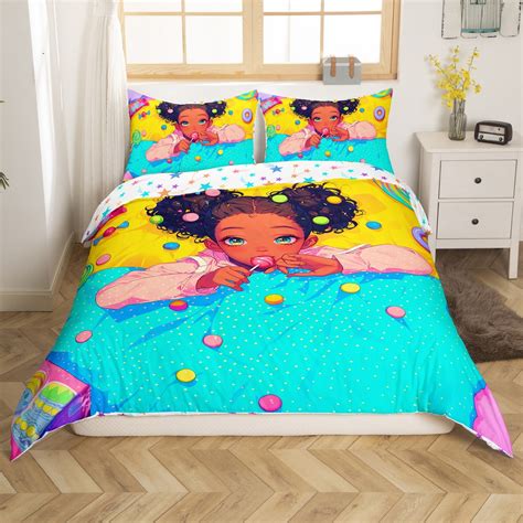 Erosebridal Sweet Black Bedding Set Full American African Cute Duvet
