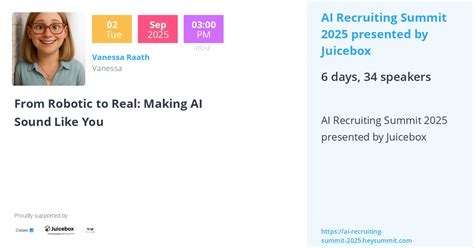 Vanessa Raath Ai Recruiting Summit 2025 Presented By Juicebox
