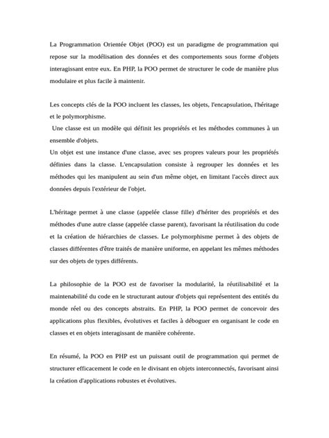 la programmation orientée objet pdf