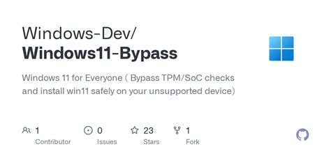 GitHub Windows Dev Windows Bypass Windows For Everyone Bypass TPM SoC Checks And