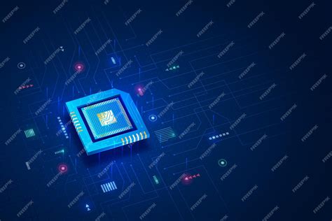 Premium Vector Realistic Style Microchip Processor Background