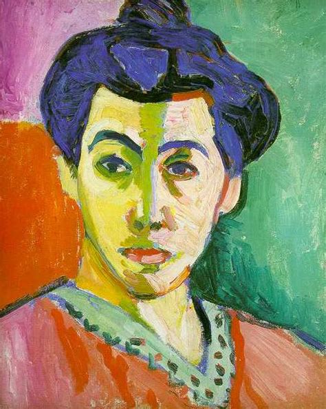 마티스 부인의 초상화 앙리 마티스 강한 원색 표현과 극명하게 표현되고 있는 음양의 대비가 관객을 응시하고 있는 마티스 부인의 모습을 다소 부담스럽게 만들고 있다 위로