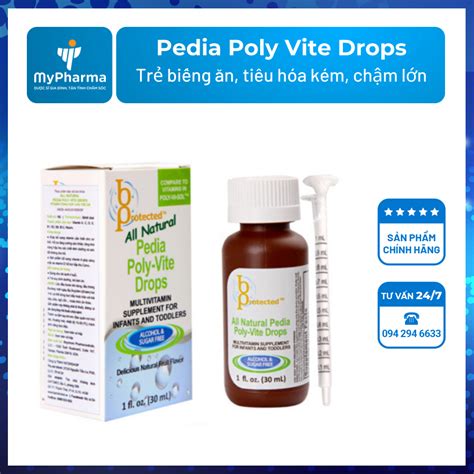 Pedia Poly Vite Drops Vitamin Tổng Hợp Cho Trẻ Biếng ăn Chậm Lớn