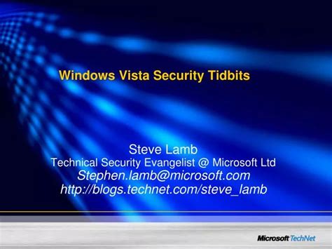 Ppt Windows Vista Security Tidbits Powerpoint Presentation Free Download Id 1130041