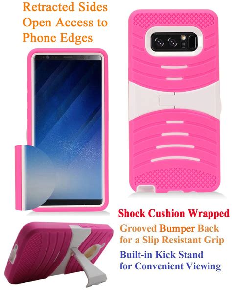 For Samsung Note Note Case Phone Case Grooved Slip Guard Hard Back Kick Stand Hybrid