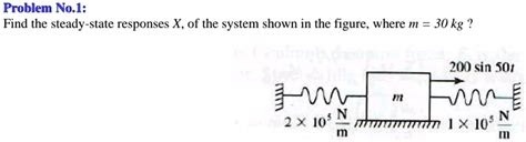 Solved Problem No 1 Find The Steady State Responses X Of The System