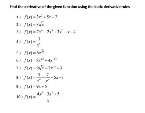 Solved Find The Derivative Of The Given Function Using The Chegg