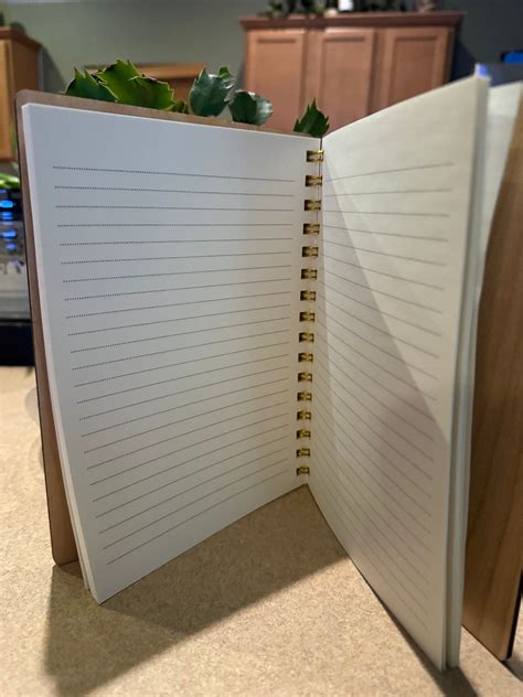 Wooden Cover Spiral Lined Notebookjournal 625 X 85 Personalized With
