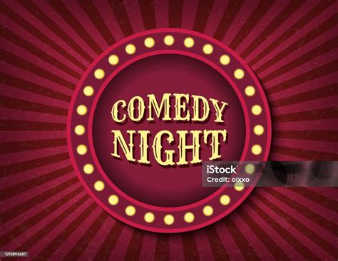 주식 배너의 코미디 밤 서커스 템플릿입니다 밝게 빛나는 복고풍 영화 네온 사인 서커스 스타일 쇼 배너 템플릿입니다 배경 벡터