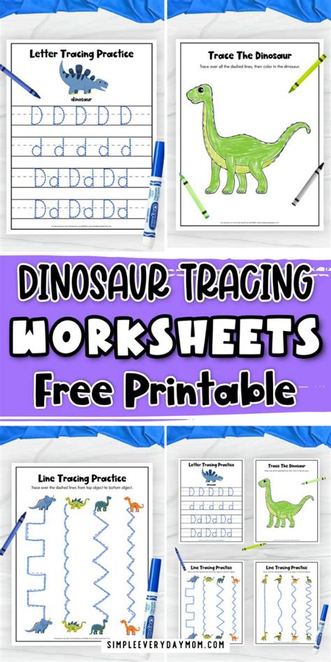 Free Printable Dinosaur Tracing Worksheets For Preschoolers