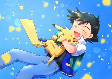 Pikachu And Ash Hug