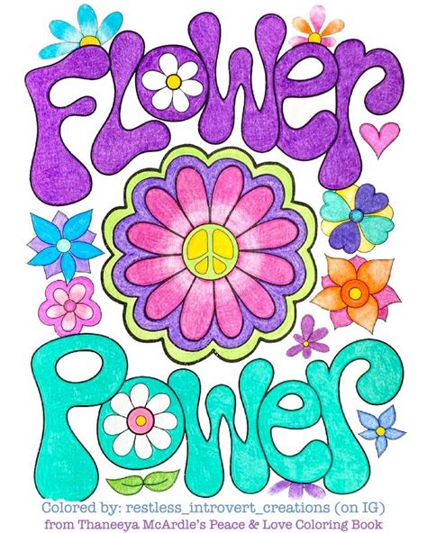 Flower Power Coloring Page From Thaneeya Mcardles Peace And Love