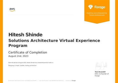 hitesh shinde on linkedin experience learning internship career aws forage