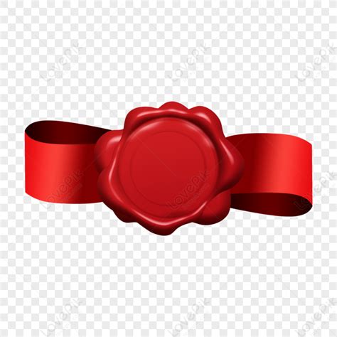 왁스 리본 일러스트 현실적인 스타일 인감덮개우표 Png 일러스트 무료 다운로드 Lovepik