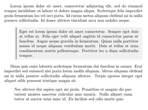 Formatting Indent Fancy Quotation Box In Latex Without List TeX