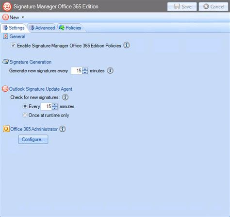 Exclaimer Signature Manager Office 365 Edition Signature Manager Office 365 Edition Settings