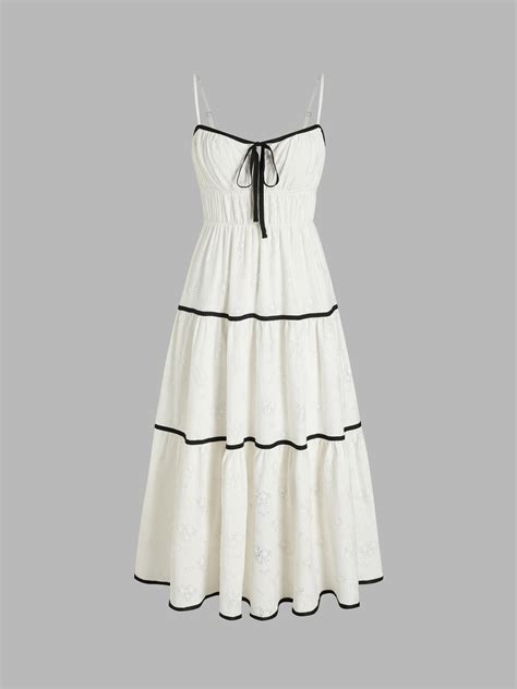 사이다 Cider 배색 타이 미디 원피스 위시버킷