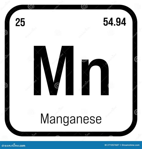 Manganese Mn Periodic Table Element Cartoon Vector 271057687