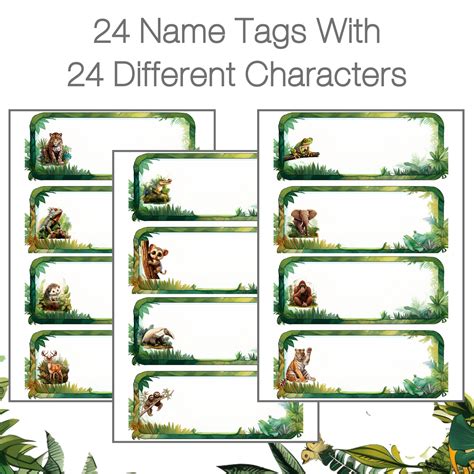 Jungle Theme Classroom Name Tags Printable Name Tags For Kindergarten