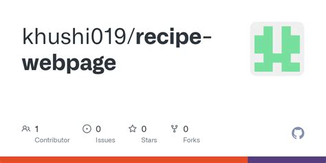 GitHub Khushi Recipe Webpage