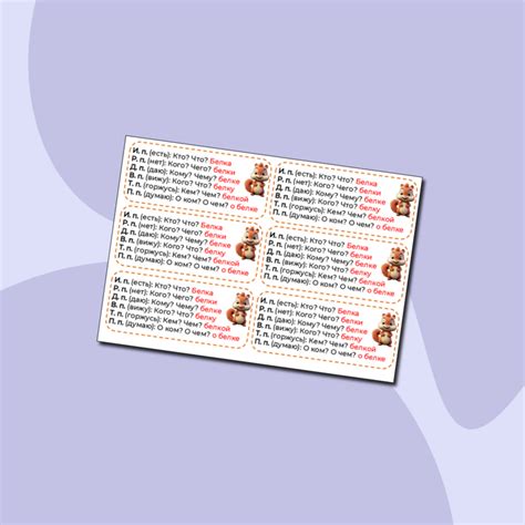 Памятка по русскому языку Падежи 4 класс