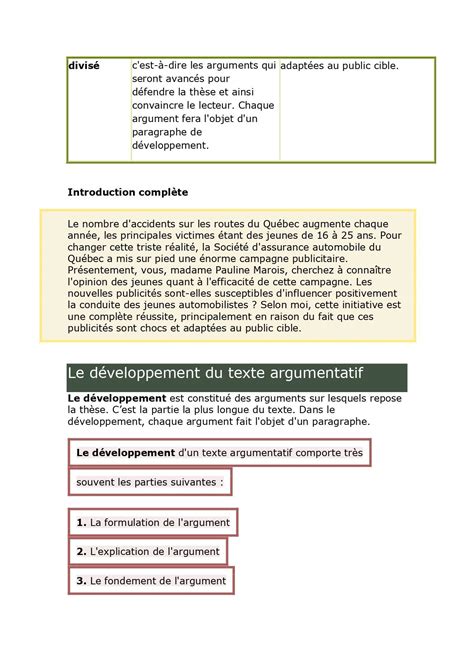 Français Facile La Structure Du Texte Argumentatif