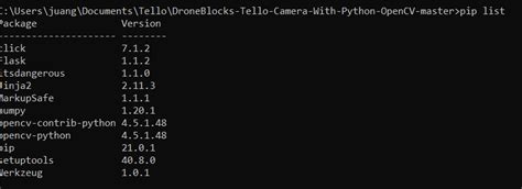 problem with the lesson connecting to tello in the opencv tello