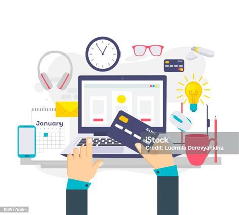 현대 영업소 및 작업 영역 평면 벡터 디자인 일러스트 레이 션의 집합입니다 크리에이 티브 오피스 Workspace의 평면 스타일 현대적인 디자인 개념 Usb 메모리에 대한