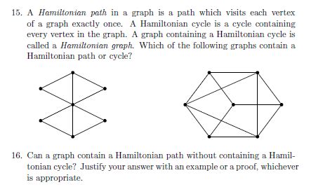 Solved A Hamiltonian Path In A Graph Is A Path Which Chegg