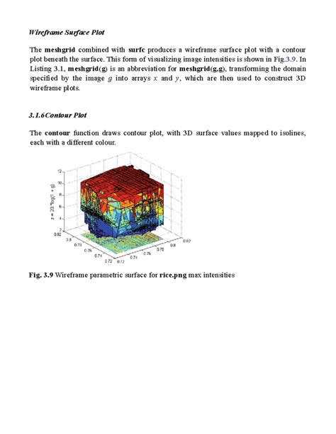 Wireframe Surface Plot This Form Of Visualizing Image Intensities Is