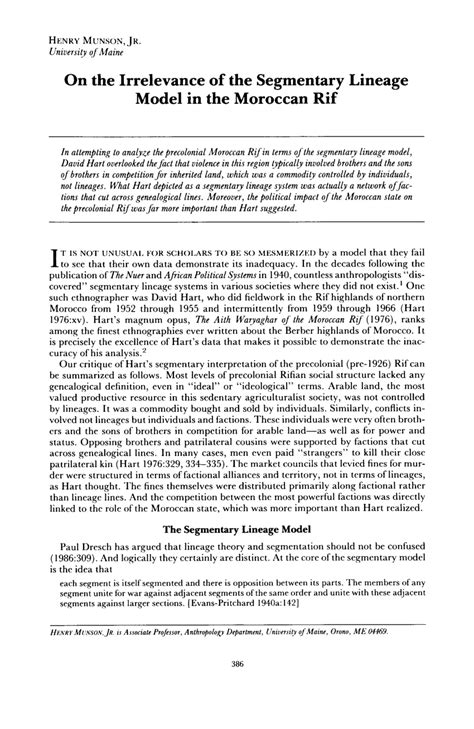 Pdf On The Irrelevance Of The Segmentary Lineage Model In The